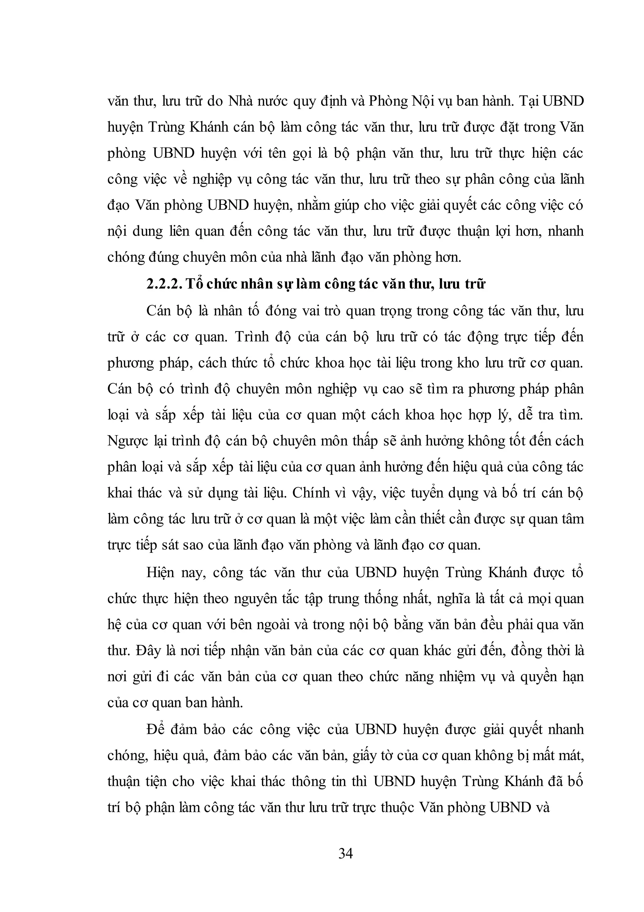 Khóa luận: Công tác văn thư, lưu trữ tại Văn phòng HĐND, UBND, HAY, 9 ĐIỂM | DOC