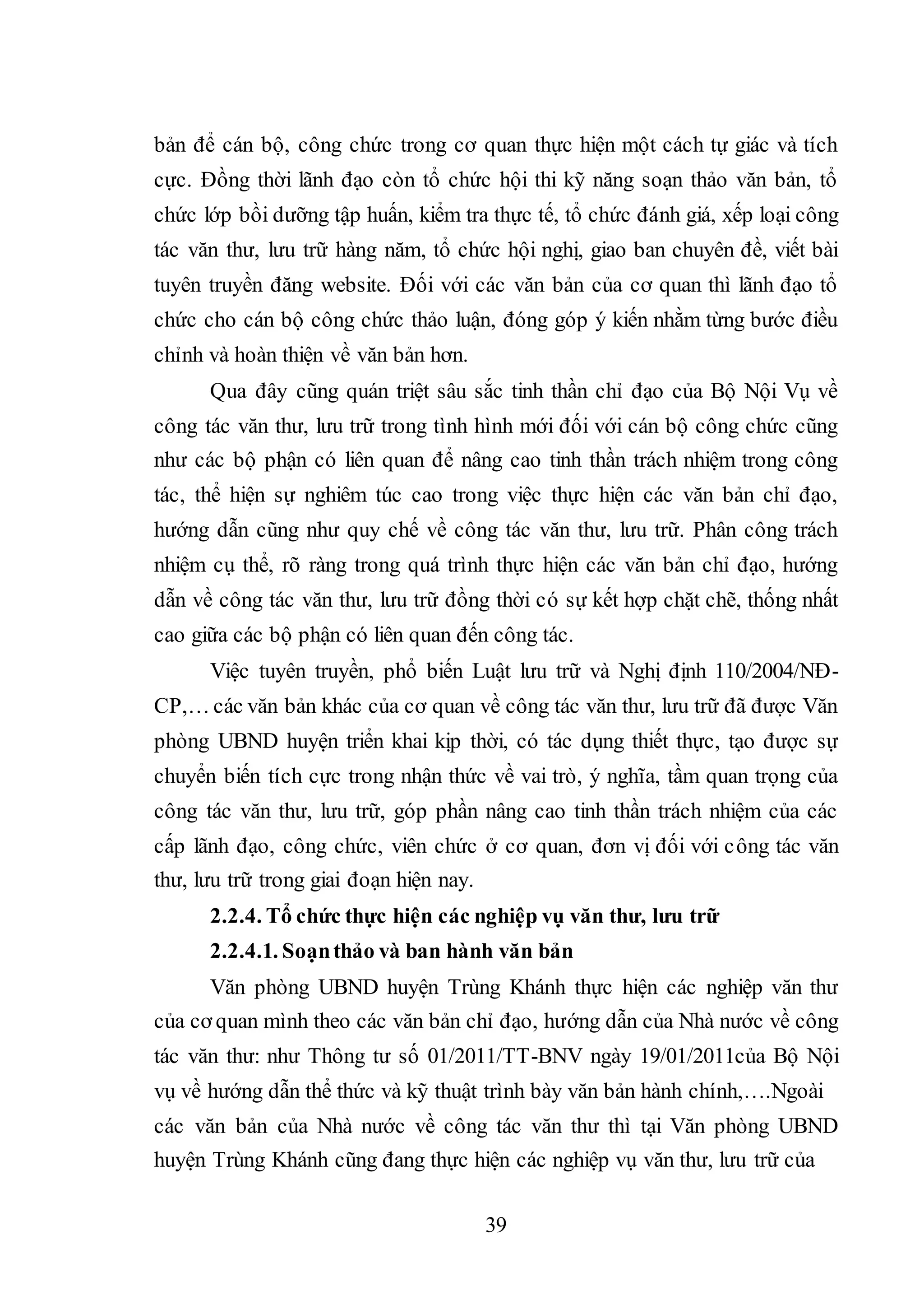 Khóa luận: Công tác văn thư, lưu trữ tại Văn phòng HĐND, UBND, HAY, 9 ĐIỂM | DOC