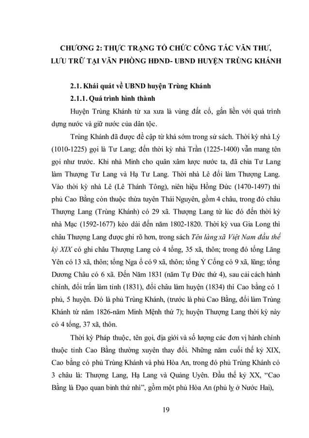 Khóa luận: Công tác văn thư, lưu trữ tại Văn phòng HĐND, UBND, HAY, 9 ...