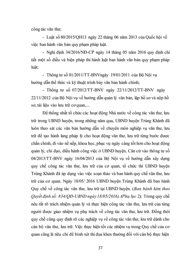 Khóa luận: Công tác văn thư, lưu trữ tại Văn phòng HĐND, UBND, HAY, 9 ...