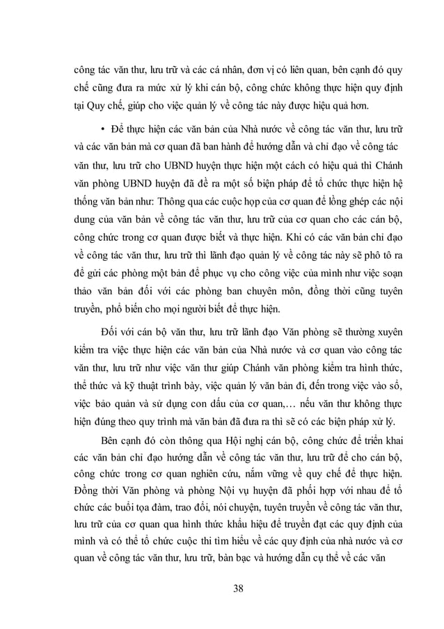 Khóa luận: Công tác văn thư, lưu trữ tại Văn phòng HĐND, UBND, HAY, 9 ...