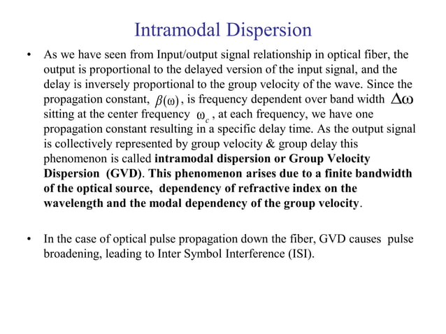 Signal degradation in optical fiber and losses | PDF | Physics | Science