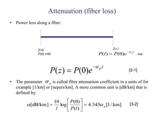 Signal degradation in optical fiber and losses | PDF