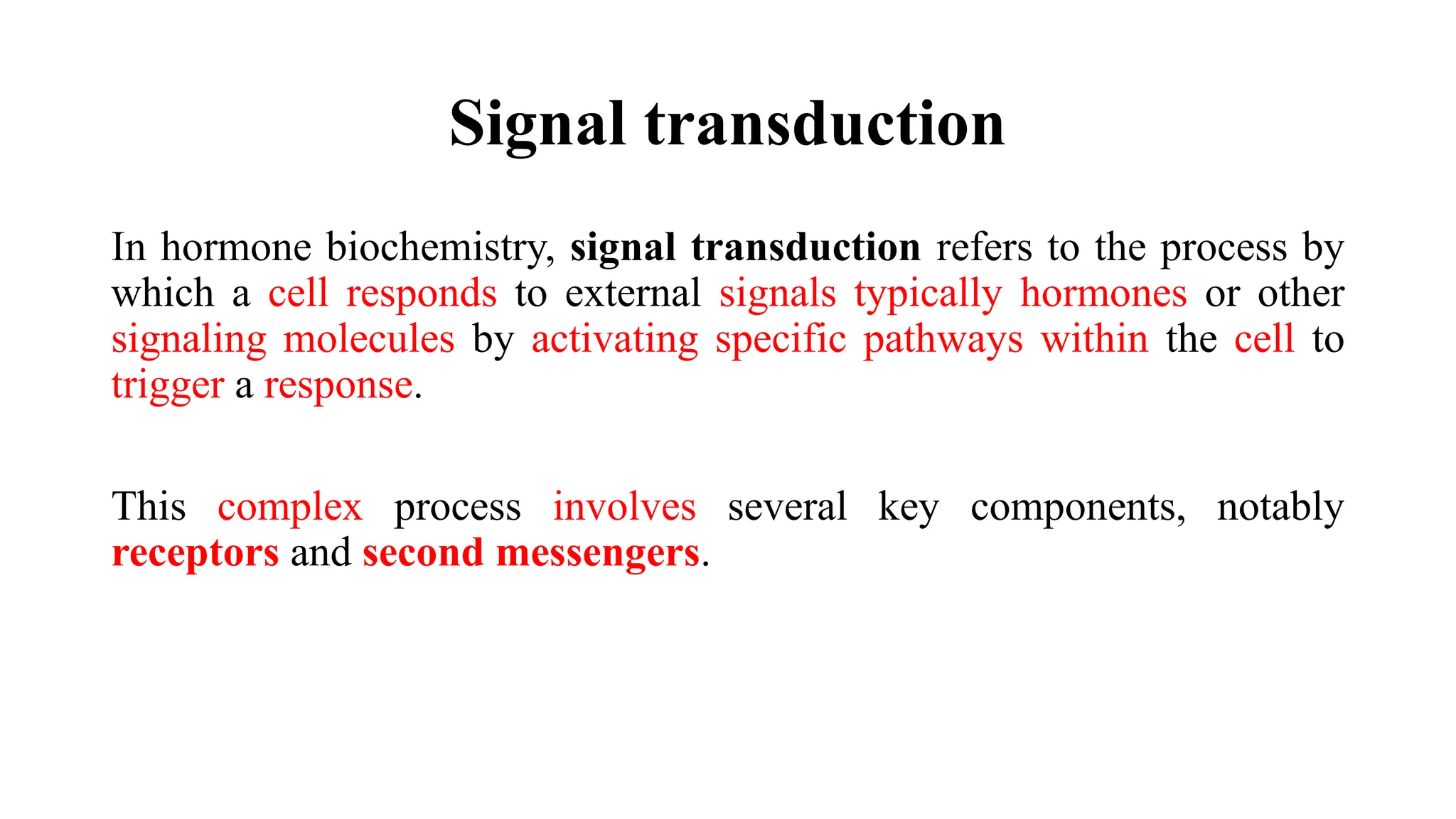 DPT - Biochemistry & Genetics - II (Hormones) Signal transduction ...