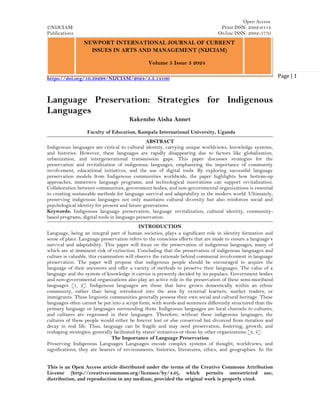 Language Preservation: Strategies for Indigenous Languages (www.kiu.ac ...