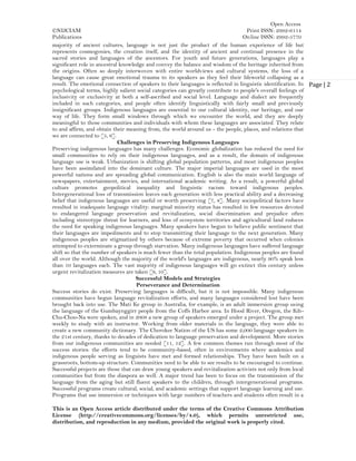 Language Preservation: Strategies for Indigenous Languages (www.kiu.ac.ug) | PDF