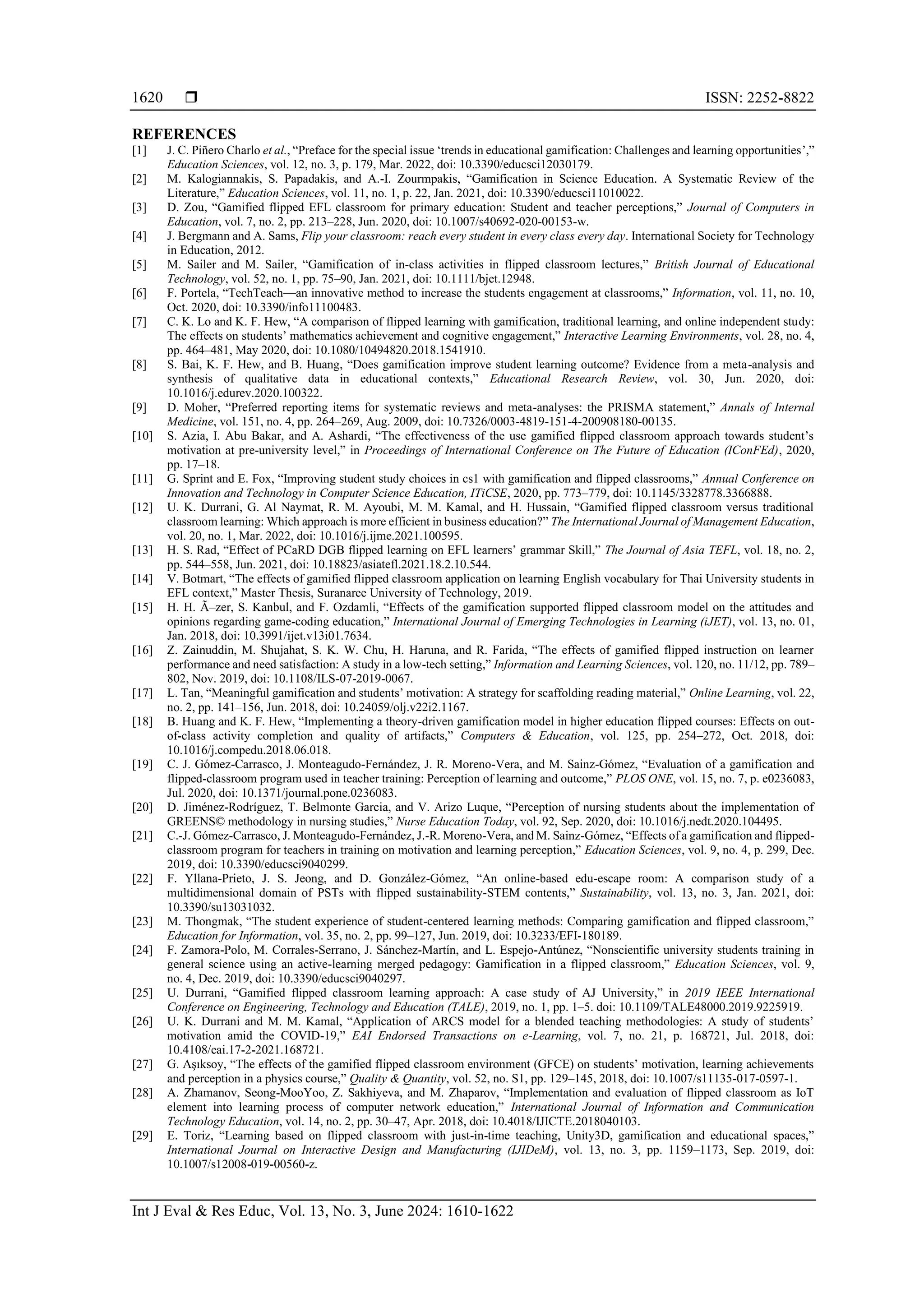 Gamified flipped classroom in education: a systematic review | PDF