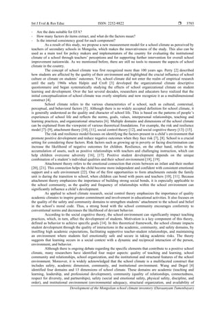 Development of the Mongolian school climate inventory | PDF