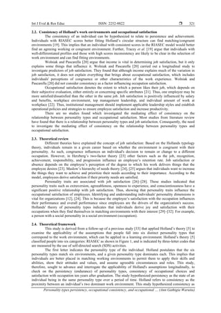 Personality types persistency, occupational consistency, and ...
