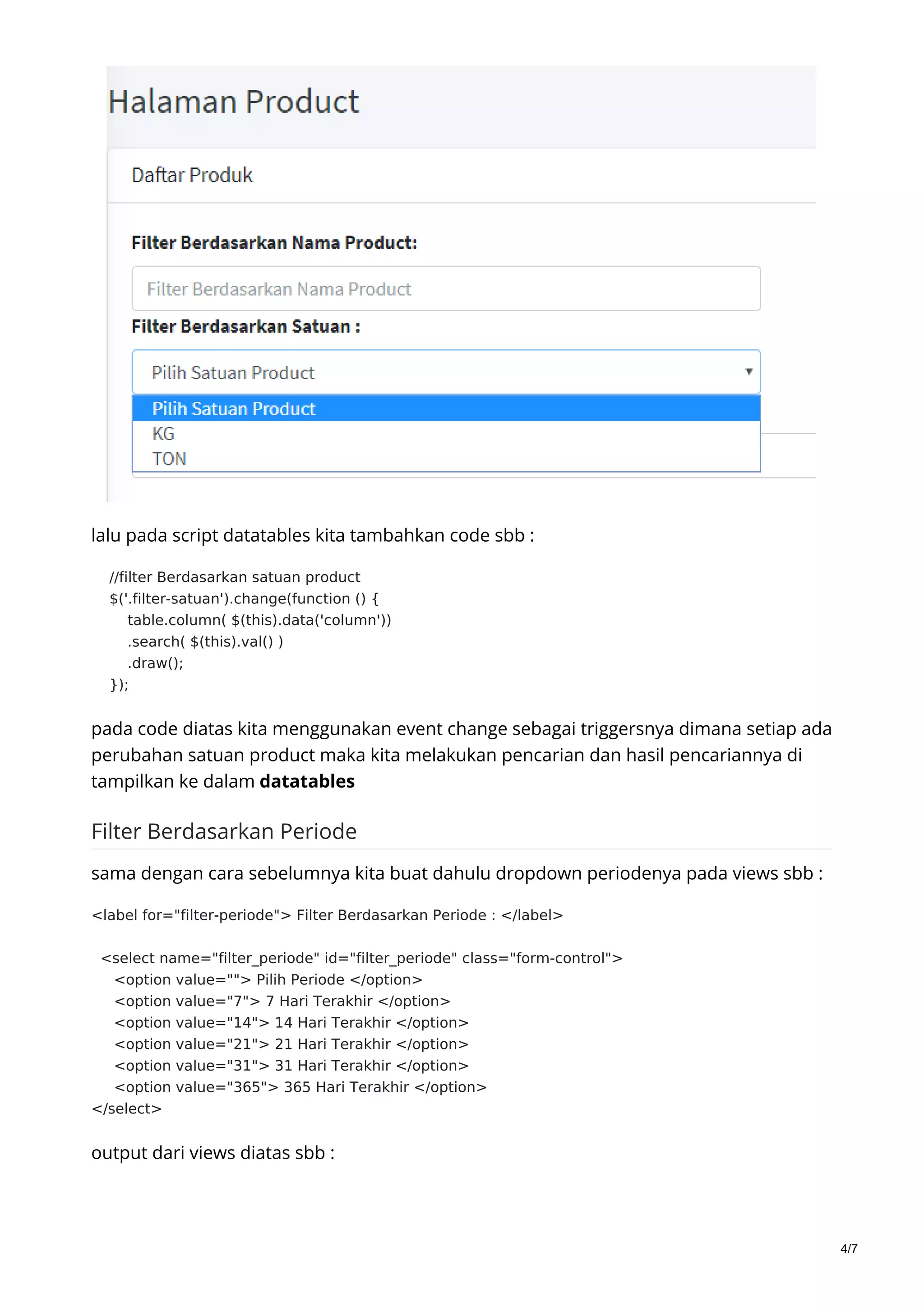 filter data pada datatables server side 5 menggunakan yajra laravel ... filter data pada datatables server side 5 menggunakan yajra laravel ...