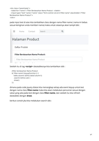 filter data pada datatables server side 5 menggunakan yajra laravel ...