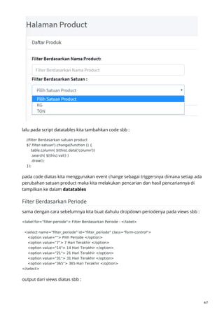 filter data pada datatables server side 5 menggunakan yajra laravel ...