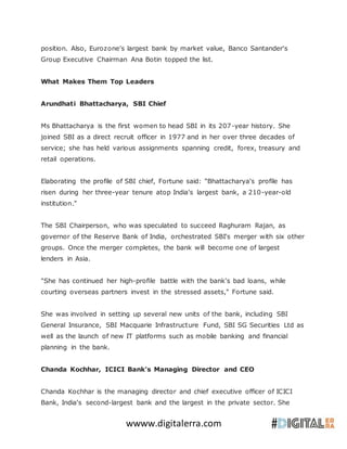 India’s women bankers at the helm | PDF