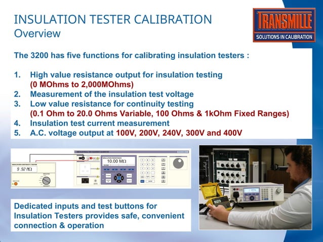 3200 Calibration - Insulation Testers.ppt