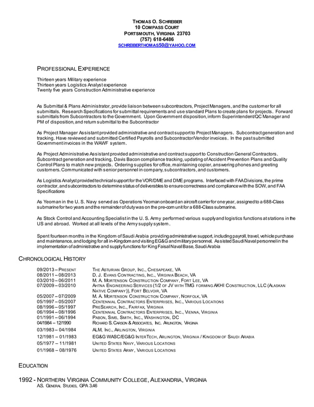 Tom Schreiber Resume | PDF