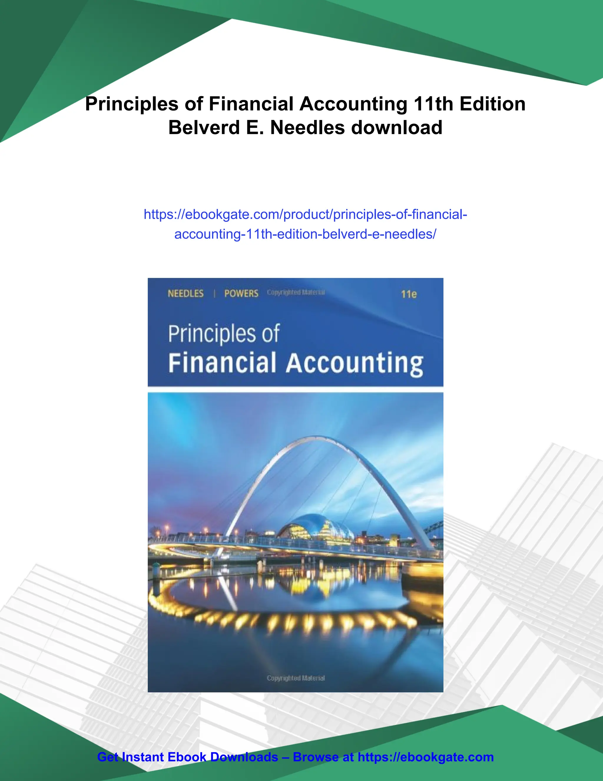 Principles of Financial Accounting 11th Edition Belverd E. Needles | PDF