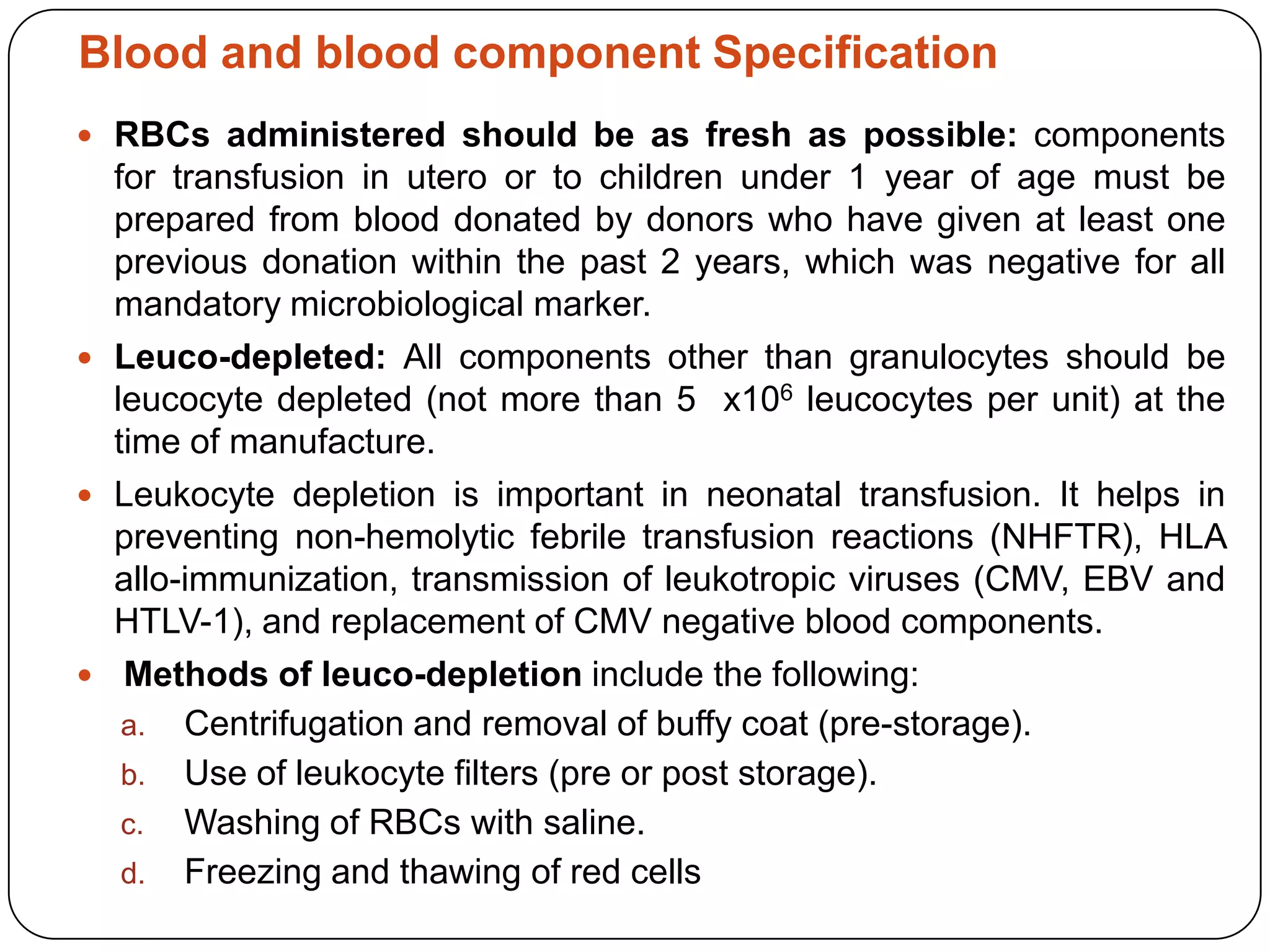blood transfusion in neonates (British society of hematology) | PPTX