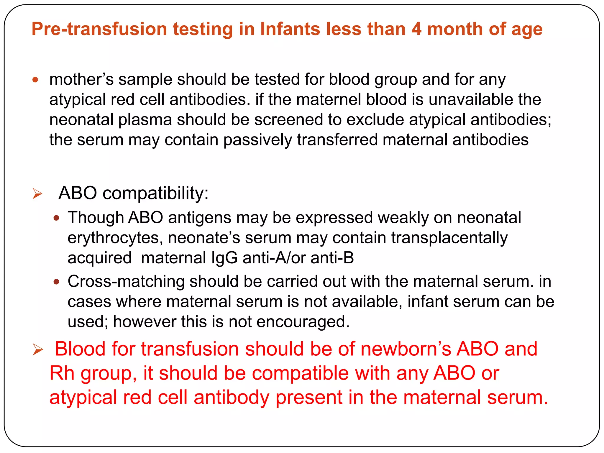 blood transfusion in neonates (British society of hematology) | PPTX