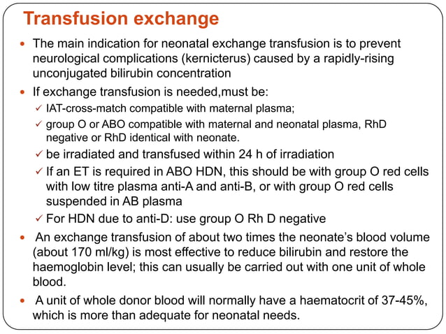 blood transfusion in neonates (British society of hematology) | PPTX ...