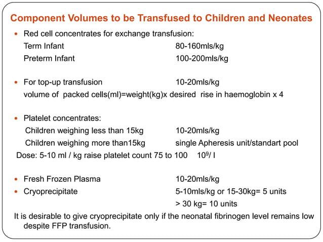 blood transfusion in neonates (British society of hematology)