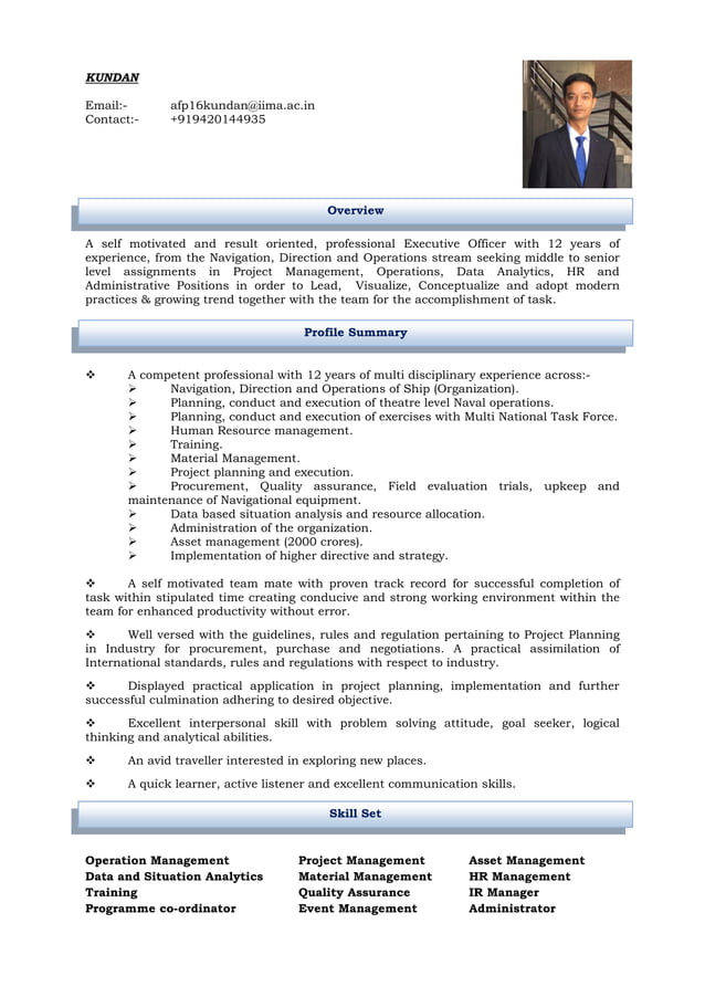 RESUME KUNDAN AFP1657 | PDF