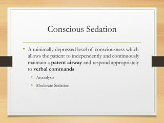 Conscious Sedation Drugs Procedural Sedation | PPT