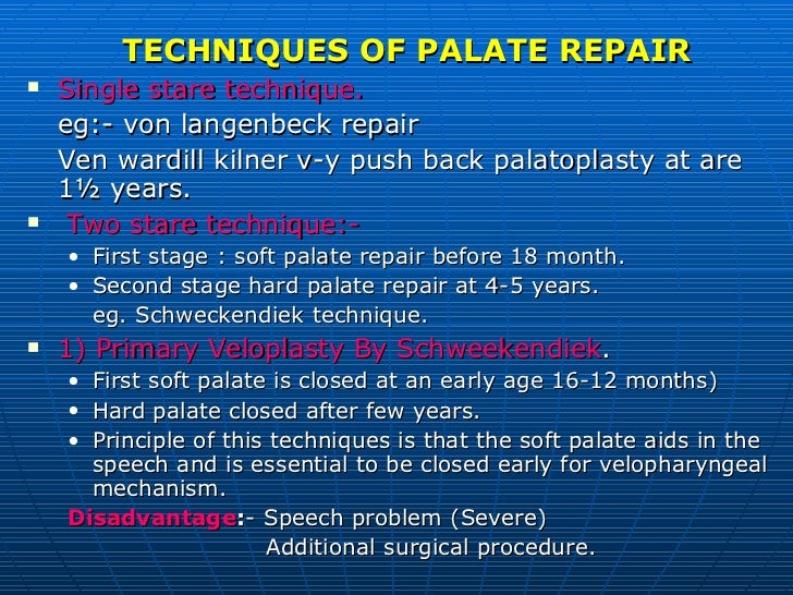 Cleft Palate Repair Techniques