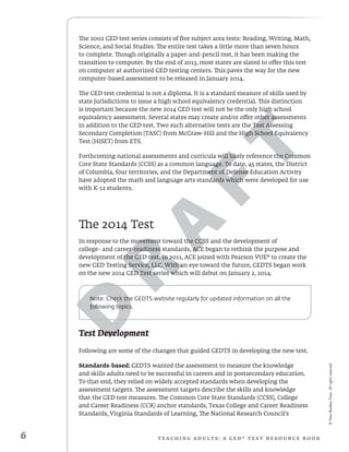 Teaching Adults: A 2014 GED Test Resource Book Sampler | PDF