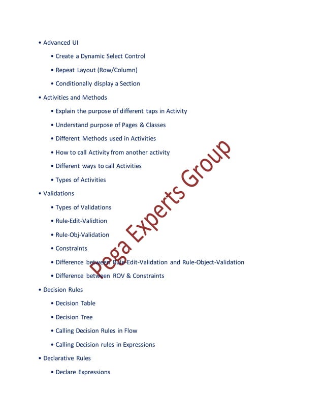 PEGA 7 Course Content | PDF