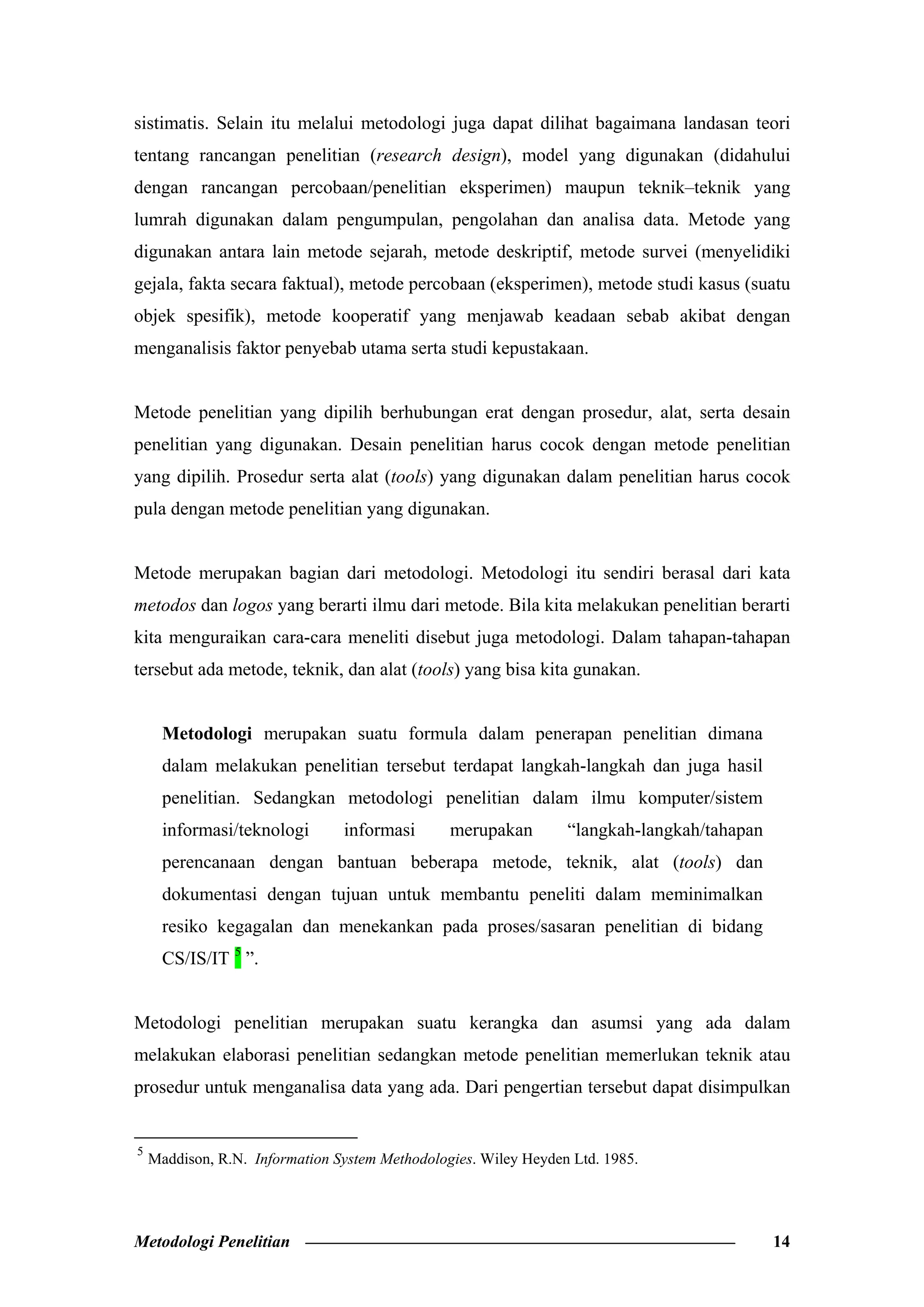 Metodologi Penelitian pada Bidang Ilmu Komputer dan Teknologi Informasi ...