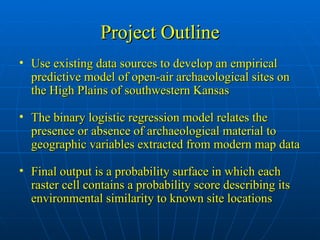 Archaeological Predictive Model for the High Plains of Southwestern ...