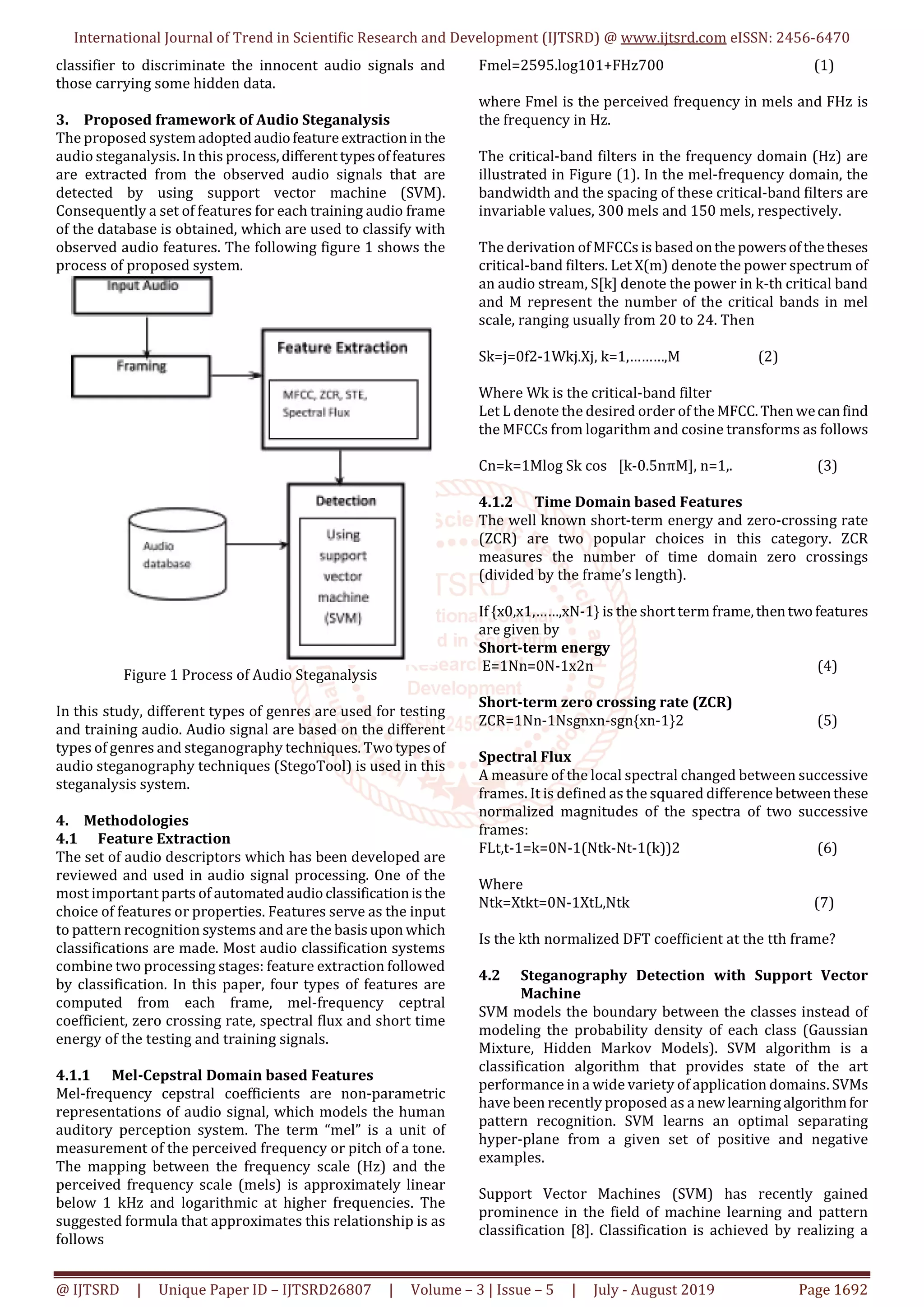 Audio Features Based Steganography Detection in WAV File | PDF