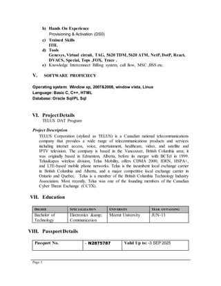 CV-HEMANT | DOCX | Computer Networking | Computing