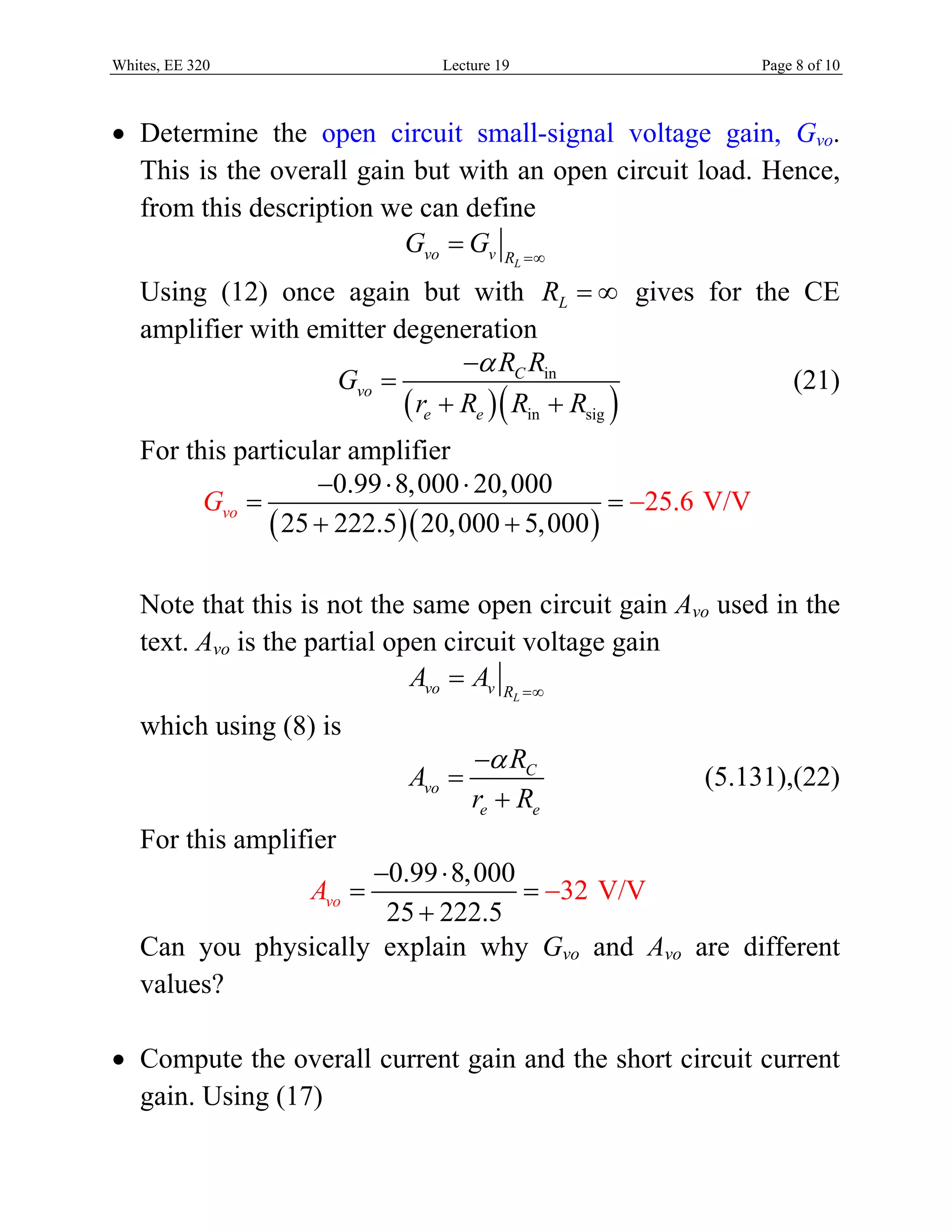 Common Emitter With Emitter Resistance Re | PDF