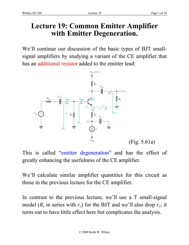 Common Emitter With Emitter Resistance Re | PDF | Computer Networking ...