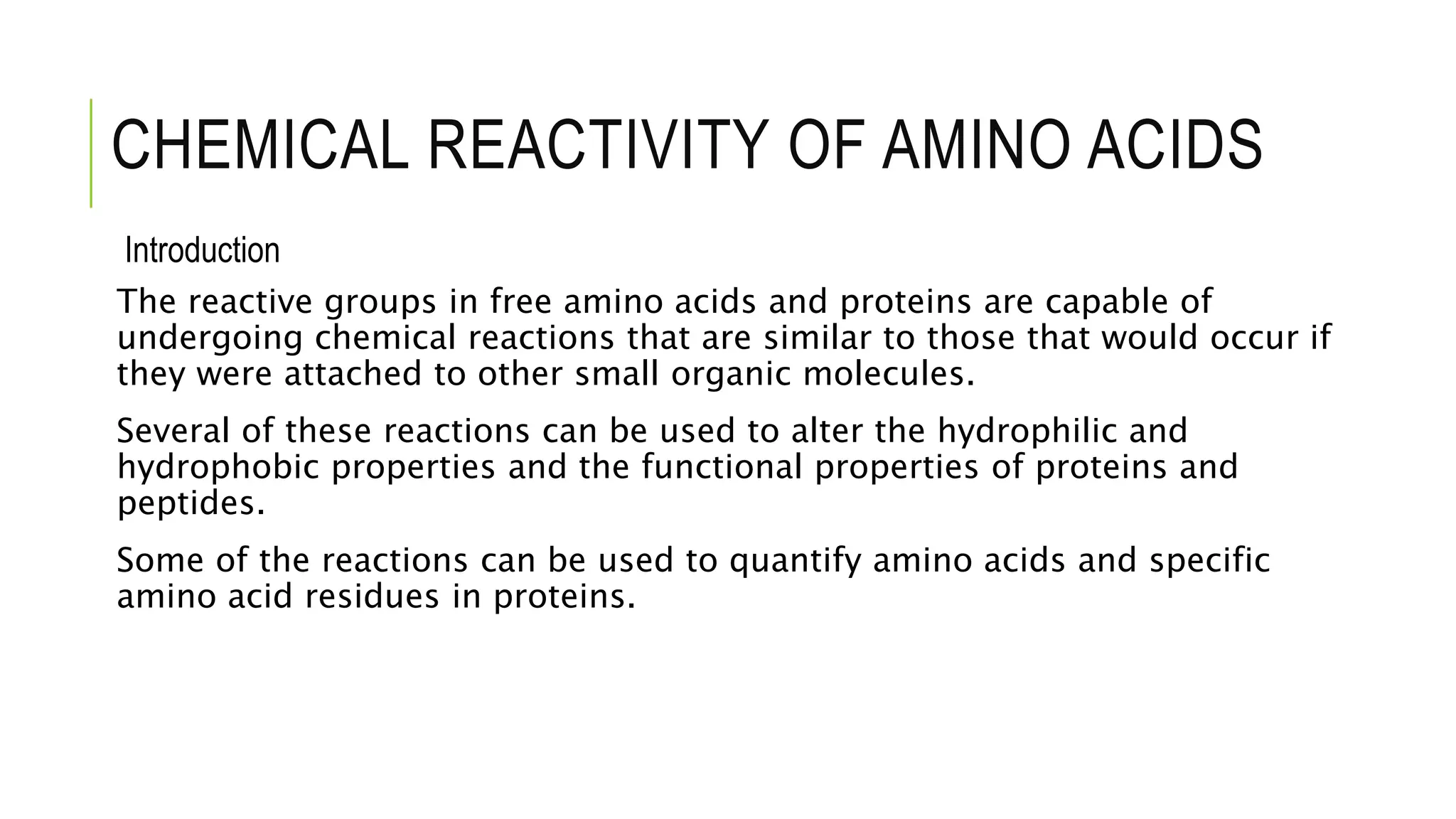 Physicochemical Properties of Amino Acids and Nutritional properties of ...
