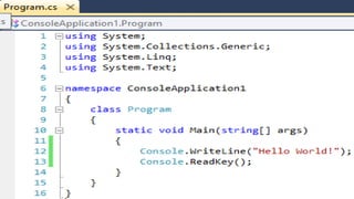 ็Hello World! in C# | PPTX