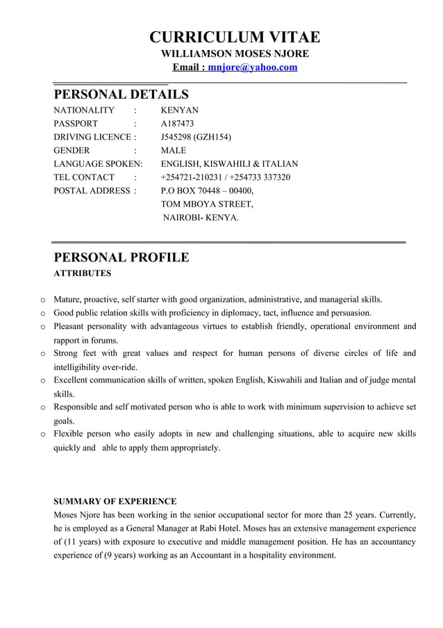 moses cv-2015 updated | DOC | Africa Travel | Travel Locations