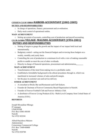 moses cv-2015 updated | DOC | Africa Travel | Travel Locations