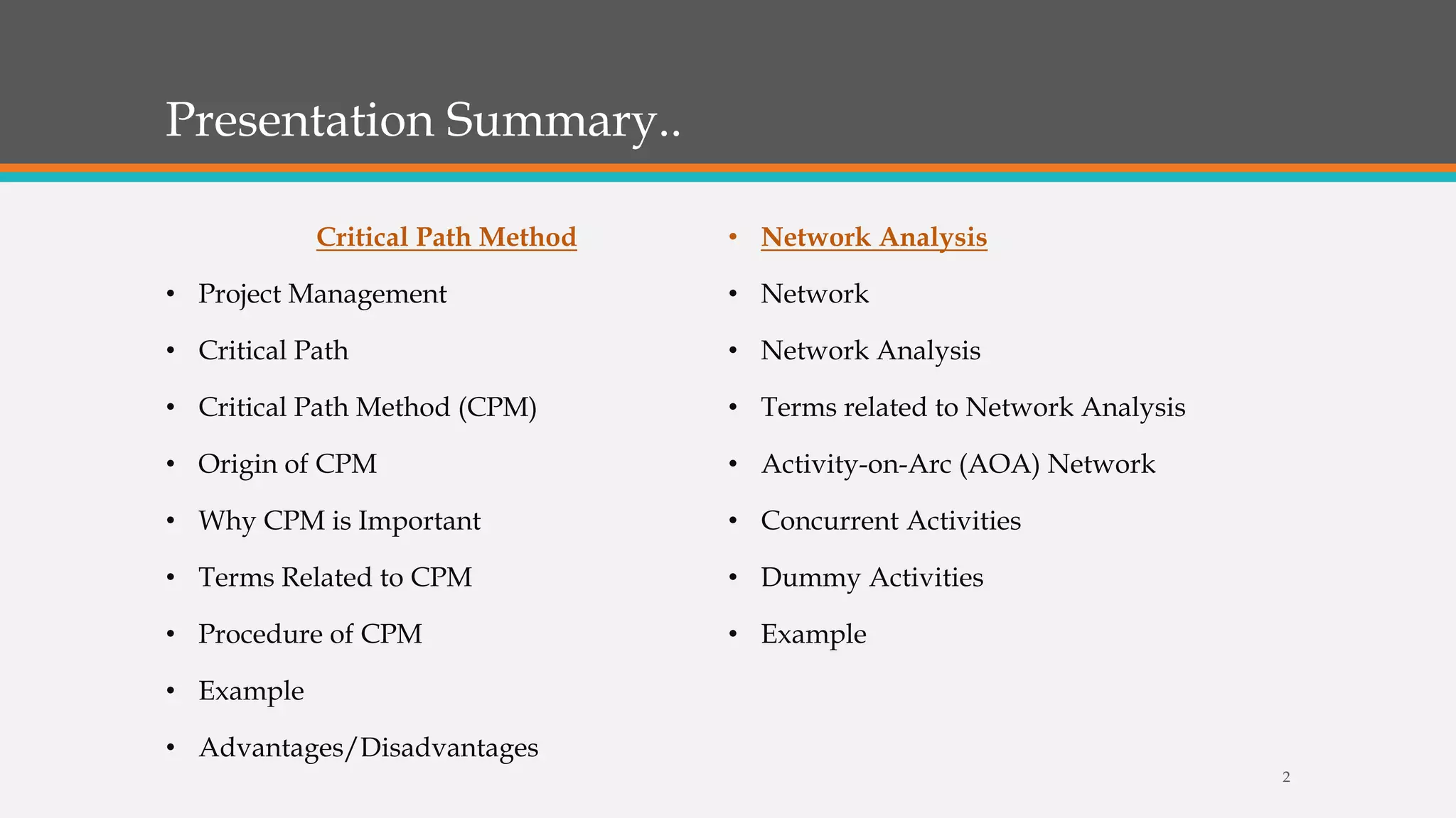 Critical Path Method (CPM) & Network Analysis | PPTX