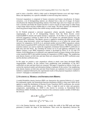 Intra Block and Inter Block Neighboring Joint Density Based Approach for Jpeg Steganalysis | PDF