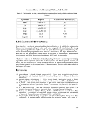 Intra Block and Inter Block Neighboring Joint Density Based Approach for Jpeg Steganalysis | PDF