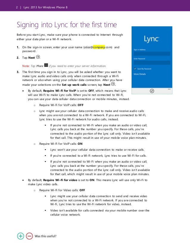 Microsoft Lync 2013 for Windows Mobile 8 - Training Template