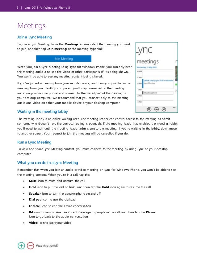 Microsoft Lync 2013 for Windows Mobile 8 - Training Template