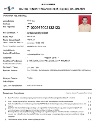 Kartu Informasi daftar PPPK | DOCX