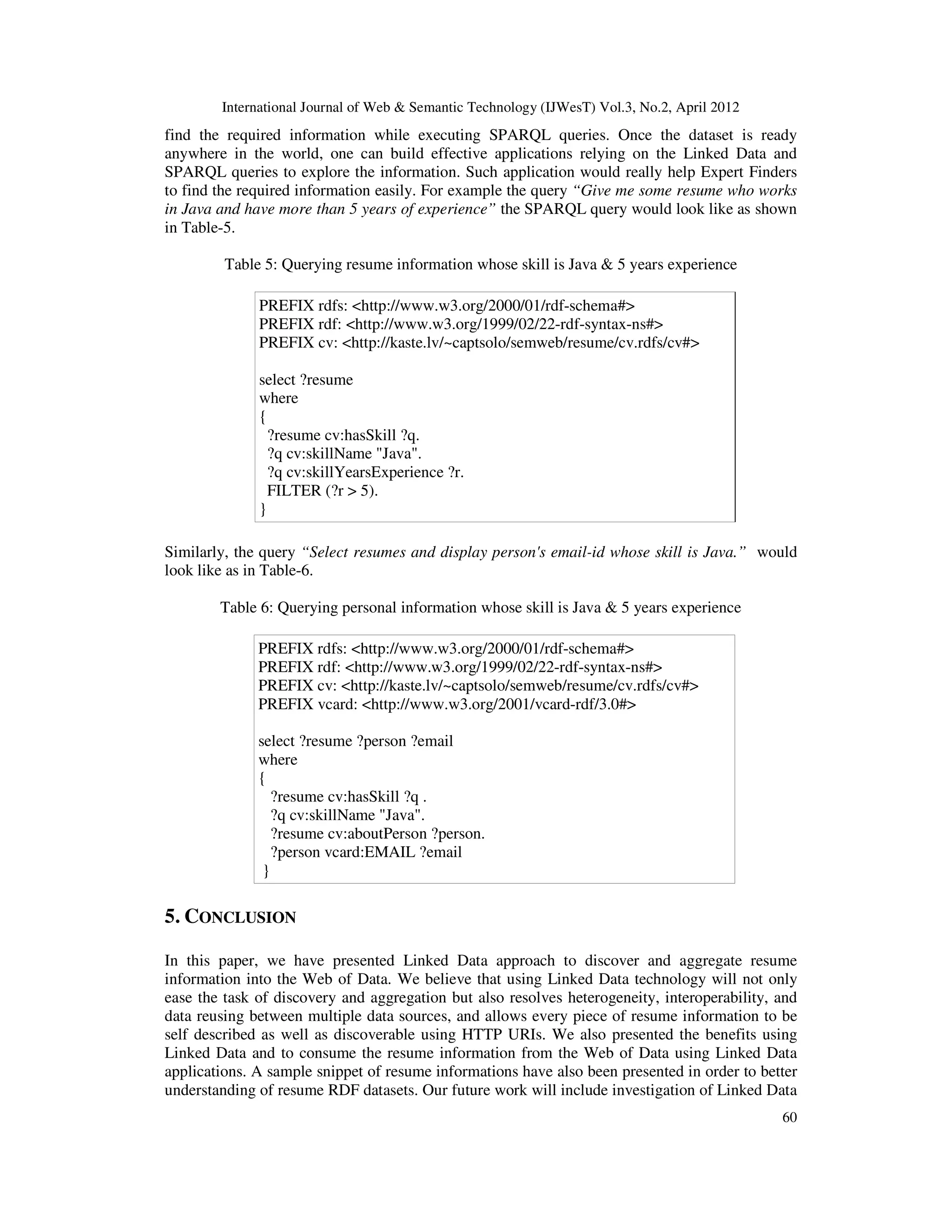 Discovering Resume Information using linked data | PDF | Databases | Computer Software and ...