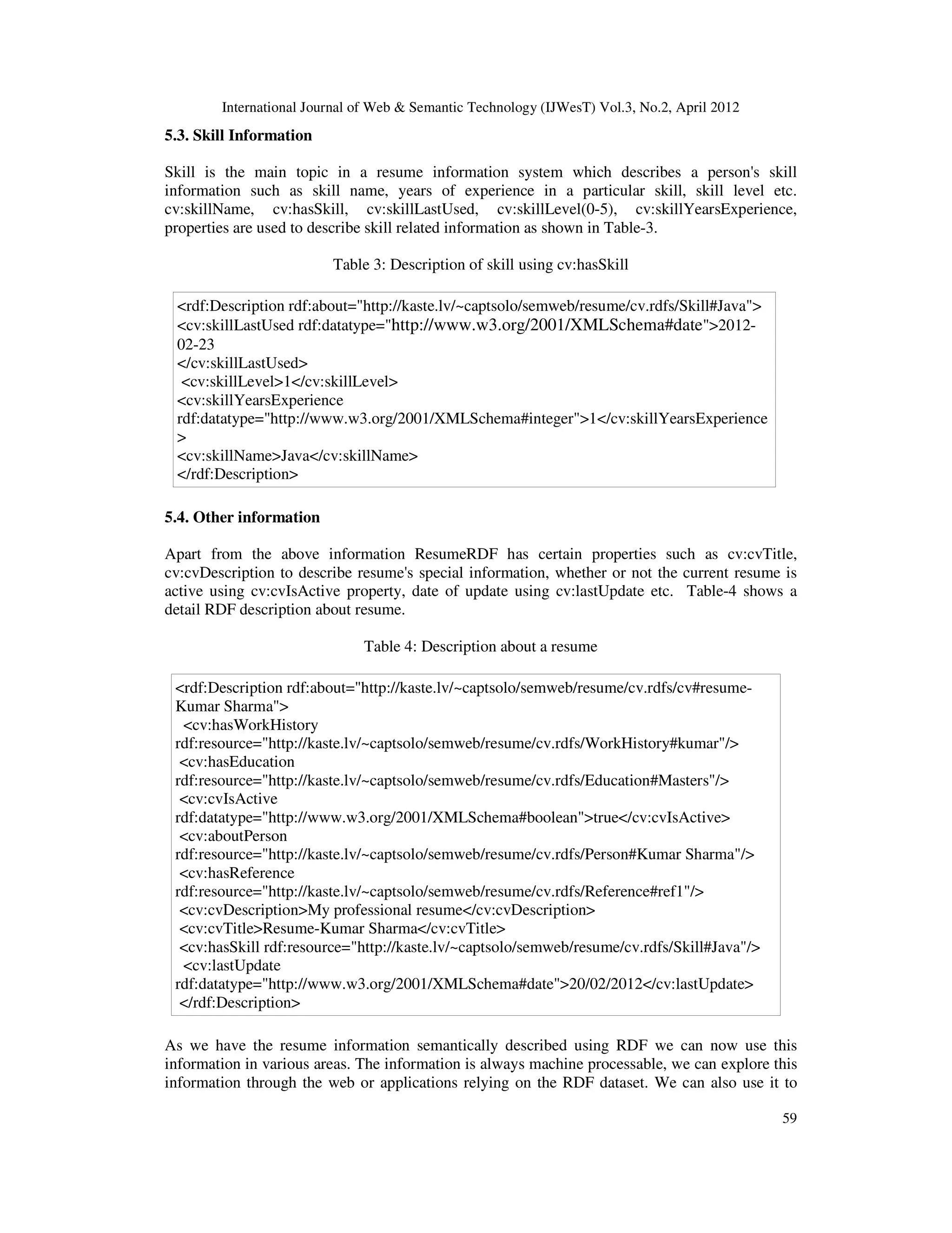 Discovering Resume Information using linked data | PDF | Databases | Computer Software and ...