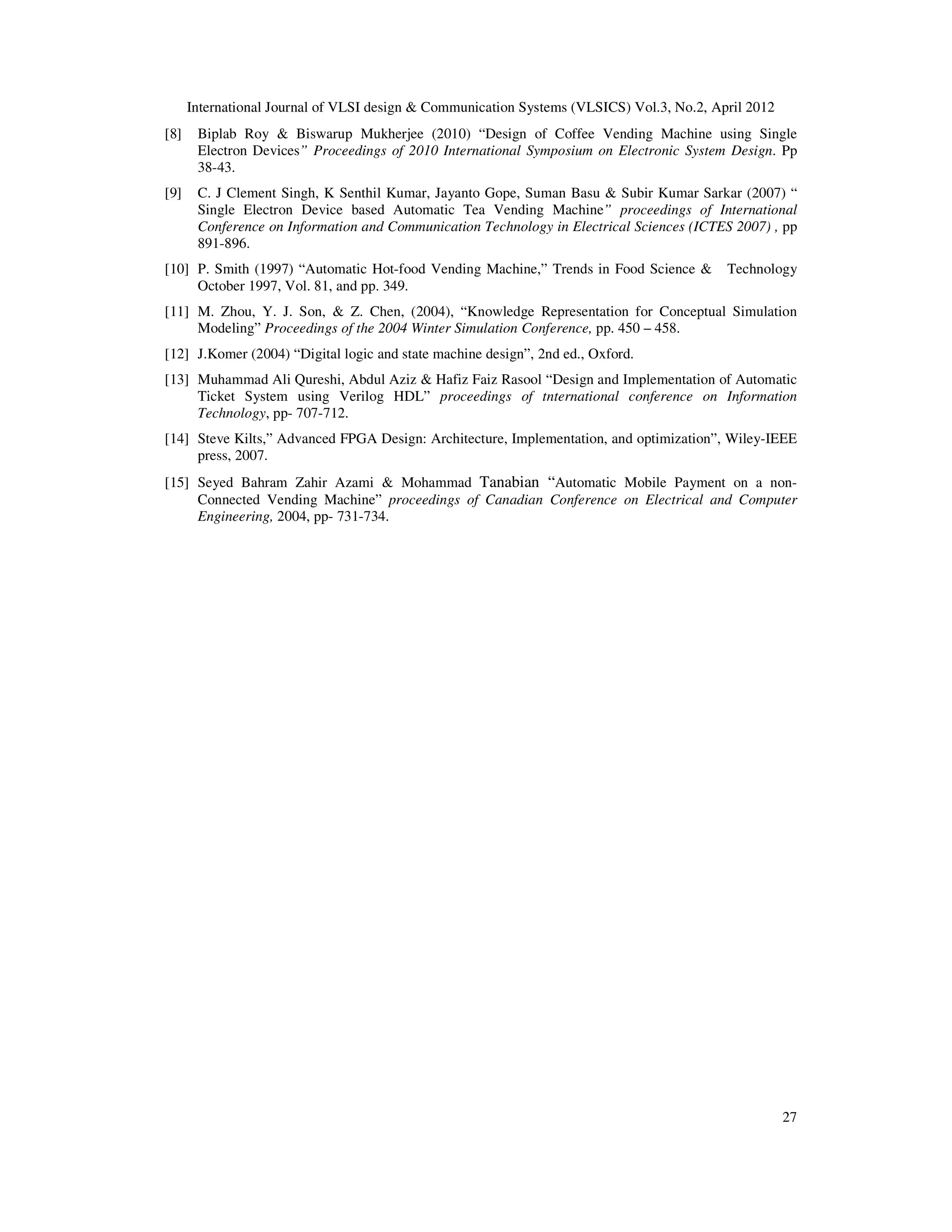 Finite State Machine based Vending Machine Controller with Auto-Billing ...