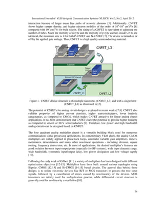 A Low Power High Bandwidth Four Quadrant Analog Multiplier in 32 NM CNFET Technology | PDF