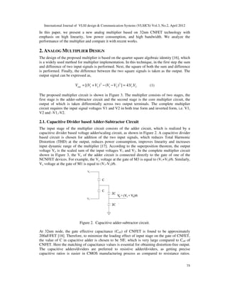 A Low Power High Bandwidth Four Quadrant Analog Multiplier in 32 NM CNFET Technology | PDF